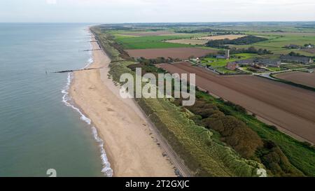 Waxham beach in Norfolk, seen from a drone Stock Photo - Alamy