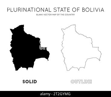 Bolivia Map Blank Vector Map Of The Country With Regions Borders Of