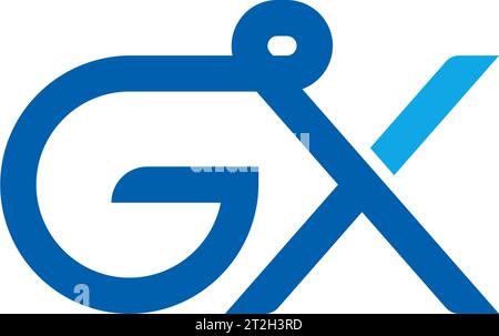 Initial letter G and X, GX monogram logo design with laurel wreath ...