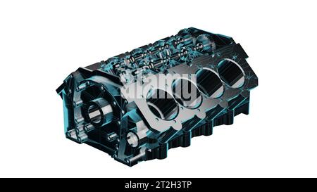 Close up detailed fully textured 3D render over white background of ...