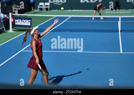 Magdalena Frech (POL) during the women's singles Round 1 match against ...