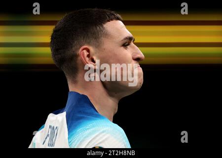 Phil Foden seen during UEFA Euro 2024 final game between national teams ...