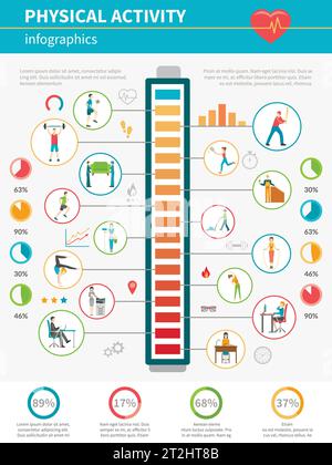 Concept infographic showing by icons levels of energy expended and ...
