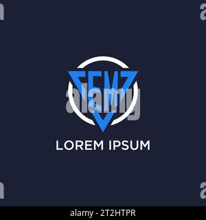 EM triangle monogram logo design ideas, creative initial letter logo with triangular shape logo ...