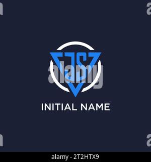 JS logo with triangle shape and circle rounded design template isolated ...