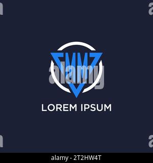 MM logo with triangle shape and circle rounded design template isolated ...