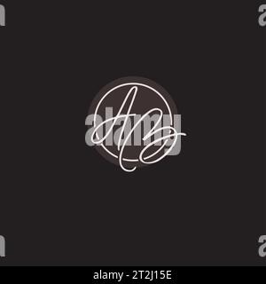 Initial AB circle round line logo, abstract company logo design ideas ...