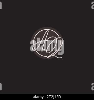 Initial AQ circle round line logo, abstract company logo design ideas ...