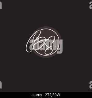BS initial monogram with simple line art pillar logo design ideas Stock ...