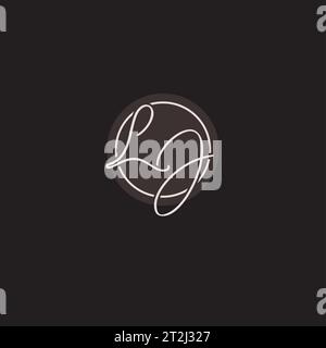 Initial LJ circle round line logo, abstract company logo design ideas vector graphic Stock ...