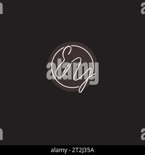 EY Initial letter circular line logo template vector with gradient ...