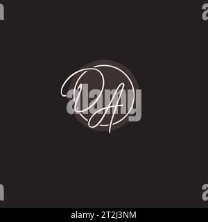 DA Initial letter circular line logo template vector with gradient ...