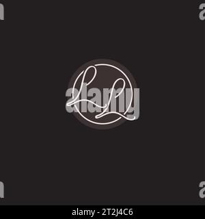 LL logo initials monogram with circular lines, minimalist and clean ...