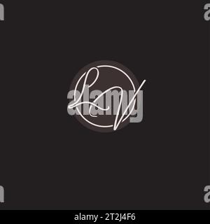 Initial LV circle round line logo, abstract company logo design ideas ...