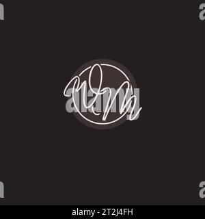 WM initial monogram with simple line art pillar logo design ideas Stock ...