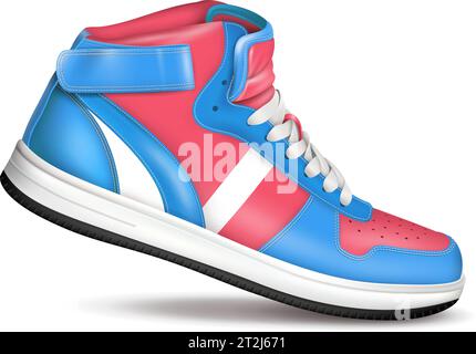 Realistic red sport running shoe for training and fitness Stock Vector ...