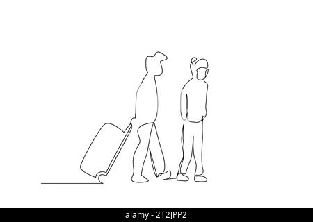 people family separation moving travel migration suitcase walking ...