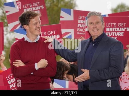 Newly elected Labour MP Alistair Strathern (centre) with Labour Party ...