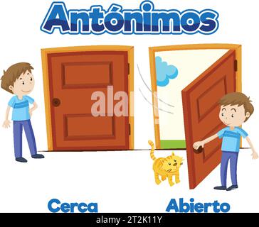 Illustrated word card featuring antonyms Tirar and Atrapar in Spanish ...