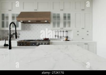 Kitchen with an emphasis on an empty countertop for arranging kitchen ...