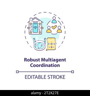 2D thin line icon robust multiagent coordination concept Stock Vector ...