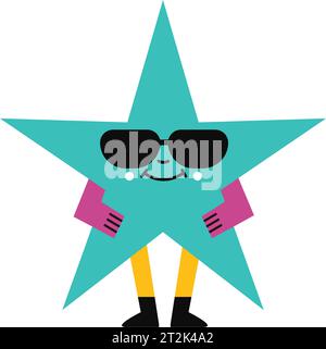 star geometric shape character color icon vector illustration Stock ...