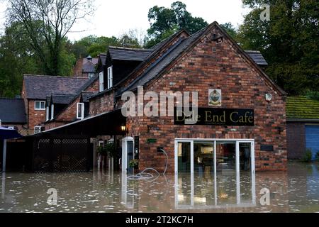 The Dale End Cafe in Coalbrookdale, Telford, is flooded after a nearby ...