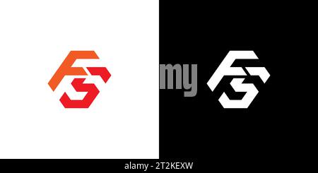 Initial letter F and S, FS monogram logo design with laurel wreath ...