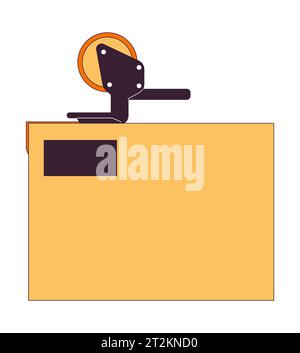 Packing tape gun 2D linear cartoon object Stock Vector Image & Art - Alamy