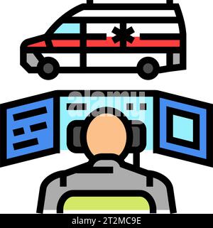 ambulance dispatch color icon vector illustration Stock Vector Image ...