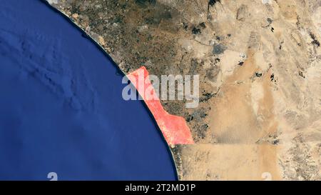 Map of Gaza strip, Israel, map and borders, reliefs and lakes. Streets ...