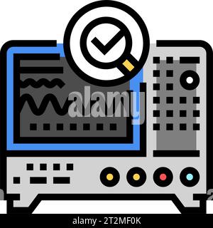 oscilloscope analysis electronics color icon vector. oscilloscope ...