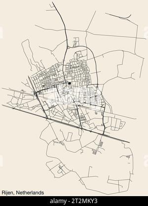 Street roads map of RIJEN, NETHERLANDS Stock Vector Image & Art - Alamy