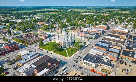 Sunny aerial Whitley County courthouse in downtown Columbia city Stock ...