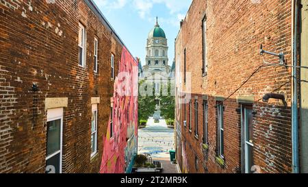 Fancy alley with lights and wall art murals leading to Whitley County ...