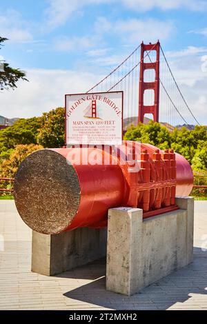 Cross section of cable, Golden Gate Bridge, San Francisco, California ...