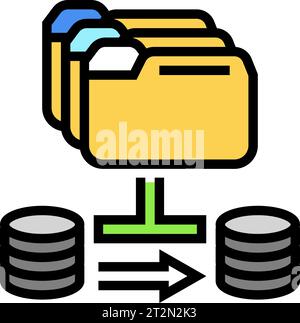 data migration analyst icon color illustration Stock Vector Image & Art ...