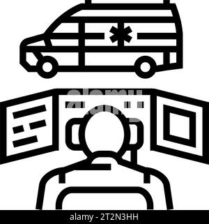 ambulance dispatch line icon vector illustration Stock Vector Image & Art - Alamy