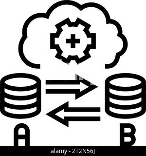replication database line icon vector illustration Stock Vector Image ...