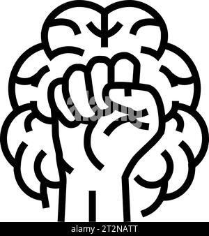 willpower muscles motivation line icon vector illustration Stock Vector ...