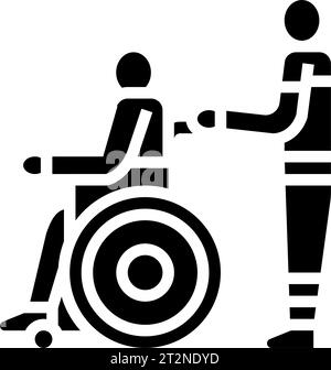 patient transfer ambulance glyph icon vector. patient transfer ...
