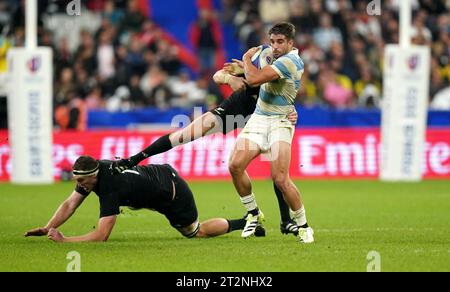 Argentina's Juan Mallia is brought down during the Rugby World Cup 2023 ...