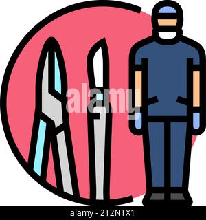 surgical technician instruments color icon vector illustration Stock ...
