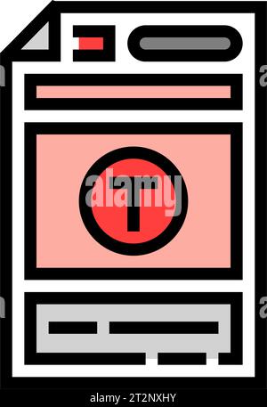 document templates technical writer icon color illustration Stock ...