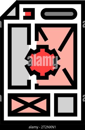 document layout technical writer color icon vector illustration Stock ...