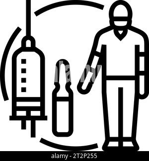 anesthesia technician line icon vector illustration Stock Vector Image ...