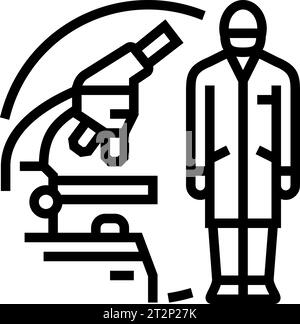 lab technician microscope line icon vector illustration Stock Vector ...