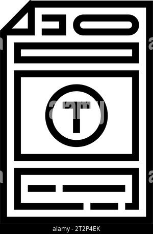 document templates technical writer line icon vector illustration Stock ...