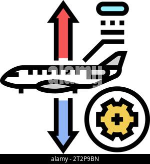 aileron adjustment aircraft icon color illustration Stock Vector Image ...