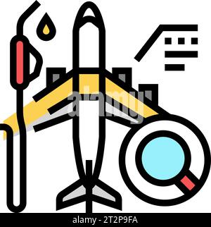 fuel analysis aircraft color icon vector illustration Stock Vector ...